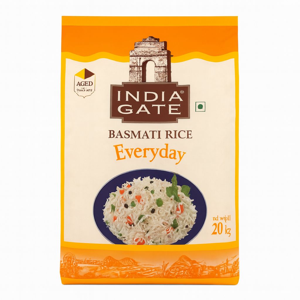 India Gate Basmati Rice Everyday 20kg – India Bazaar Online Indian ...